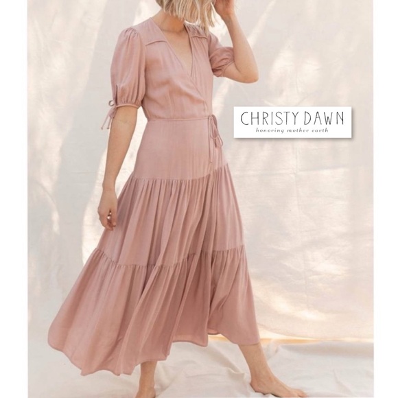 Christy Dawn | Dresses | Christy Dawn Augusta Wrap Dress Blush Puff ...